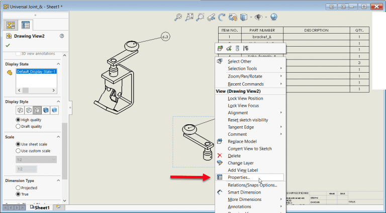 How to Link a Bill of Materials to a View in SOLIDWORKS - GSC