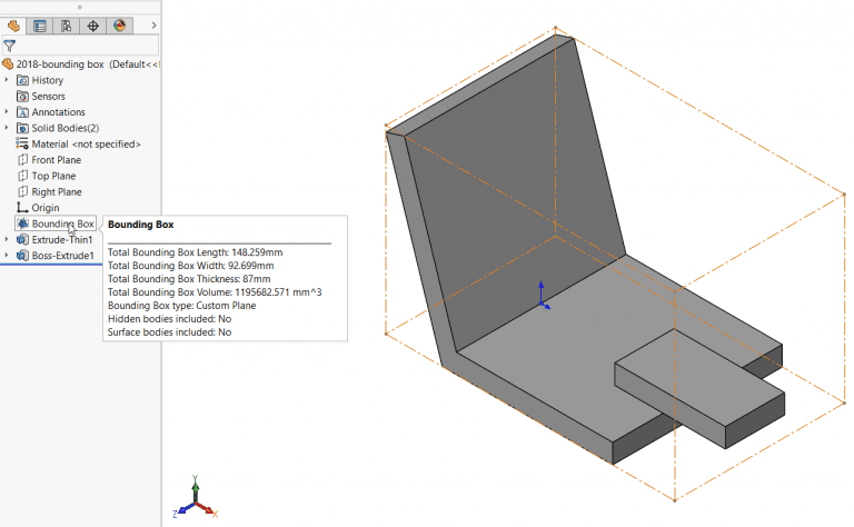 SOLIDWORKS 2018: Bounding Box Function Now Available in Any Part - GSC