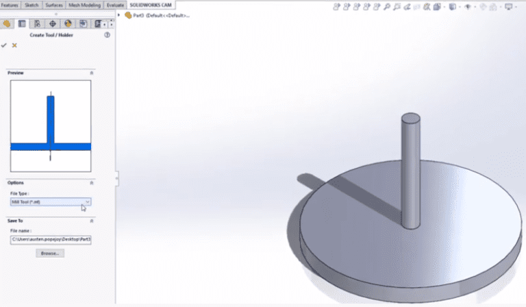 Creating a Custom Tool within SOLIDWORKS CAM or CAMWorks - GSC