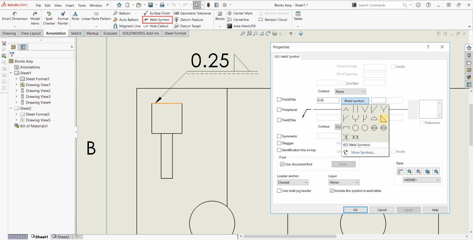 How to Create Custom Weld Symbols in SOLIDWORKS - GSC