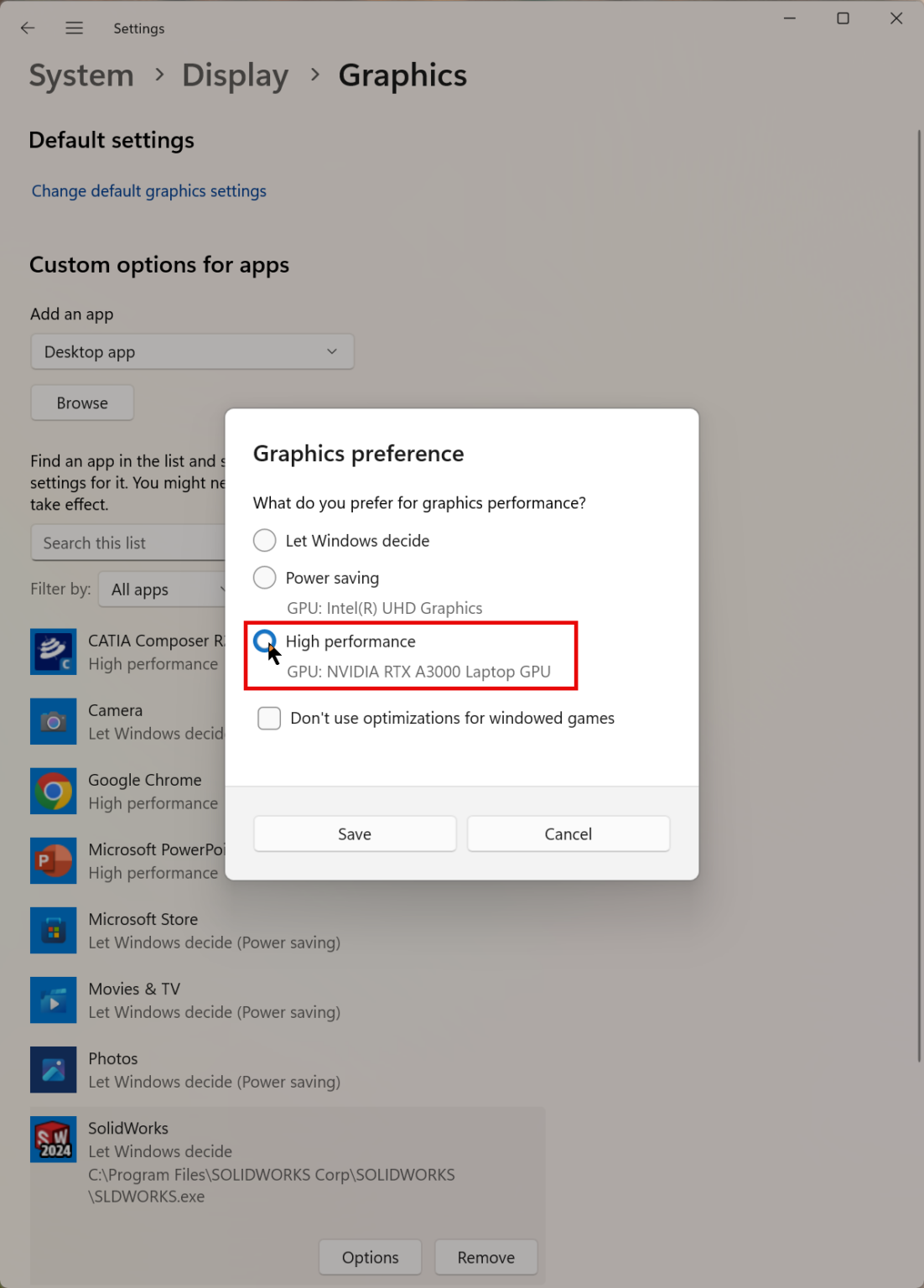 Windows 11, Graphics Hardware, and SOLIDWORKS Products - GSC