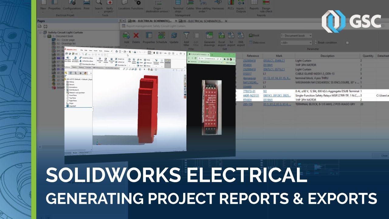 From Part To Report To Export In Solidworks Electrical Gsc